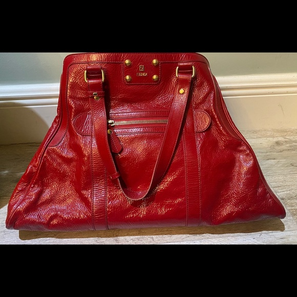 Fendi | Bags | Fendi Bernice Red Patent Leather Purse | Poshmark